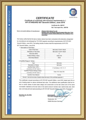 CNZPV Certificate , China . ZHIPENG VALVE(Control Valves) GROUP CO.,LTD.
