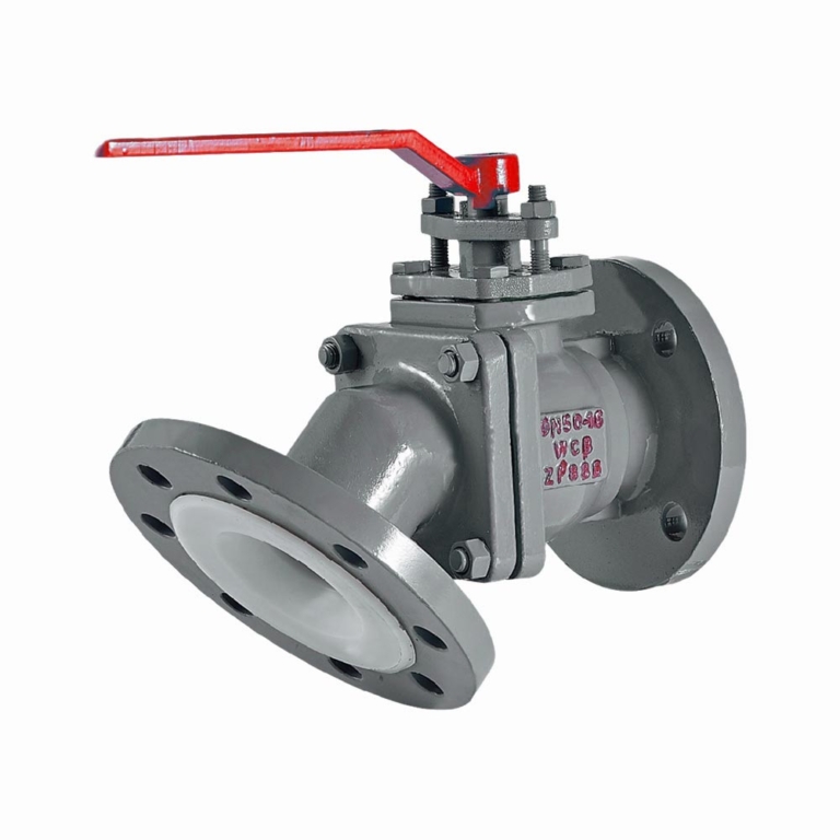 CNZPV®PFA-Lined Slanted-Outlet Flanged Discharge Ball Valve - CNZPV ...