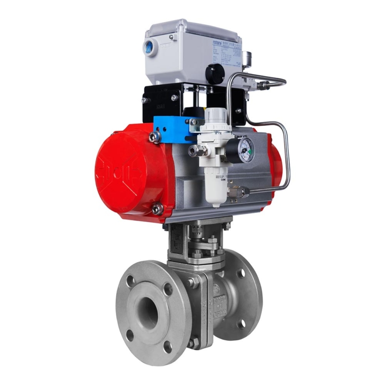 CNZPV®Pneumatic FEP Lined V-Notched Regulating Ball Valve-ZPR720F ...